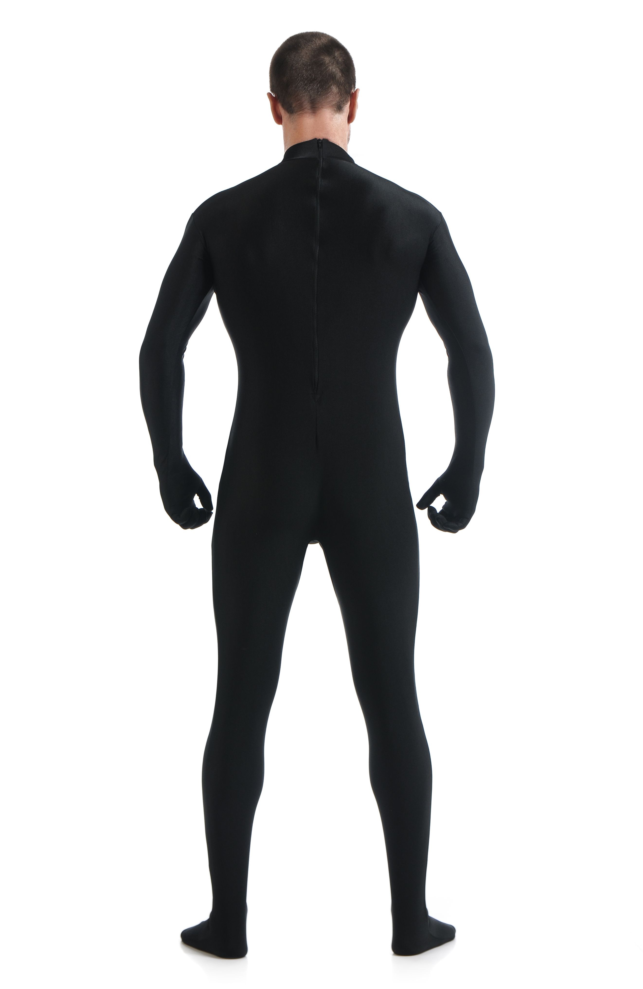 Lycra Spandex Skinsuits til Mænd Second Skin Kostume Sort