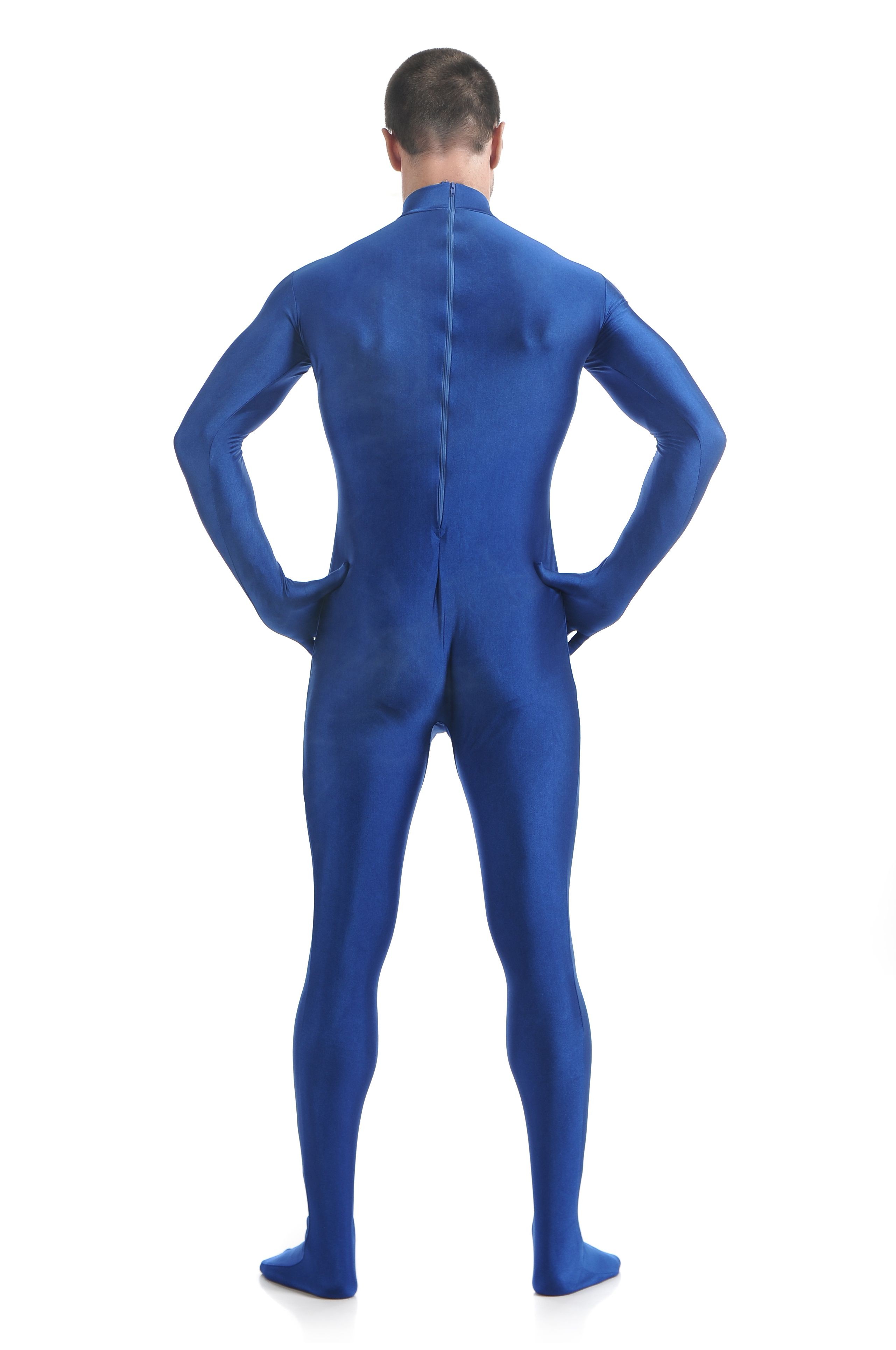 Lycra Spandex Skinsuits til Mænd Second Skin Kostume Mørkeblå